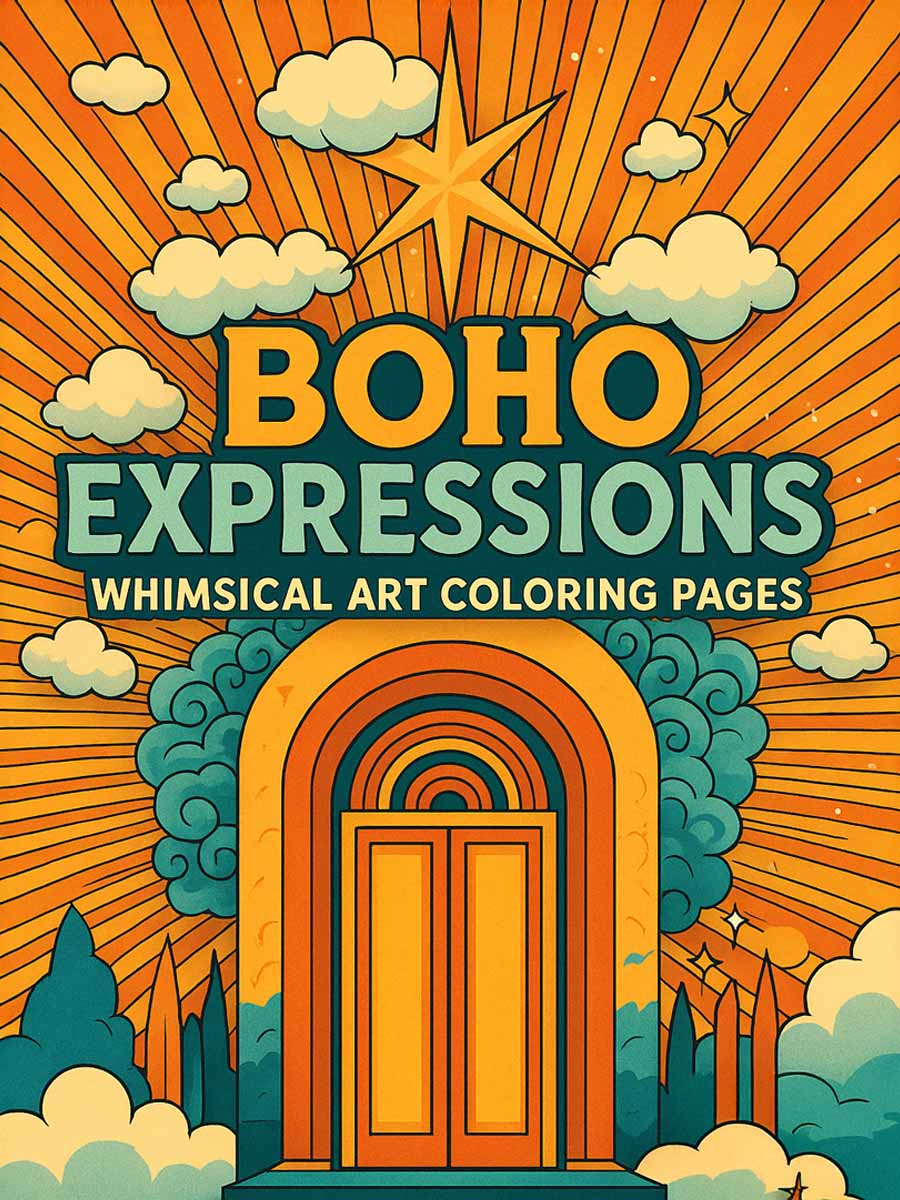 Boho Expressions – 47 Whimsical Art Pages - Kids Coloring Printables