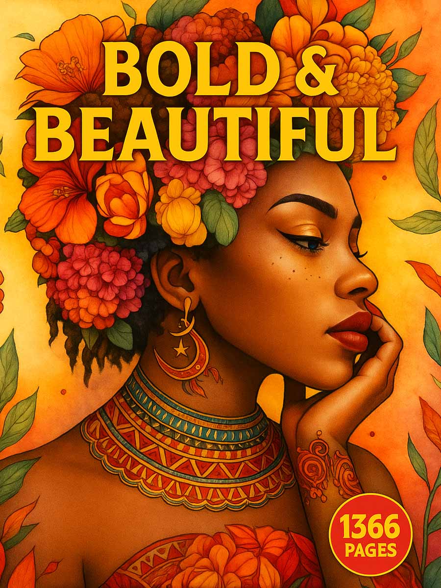 Bold & Beautiful – 1366 Black Women Coloring Page Mega Bundle - Kids ...