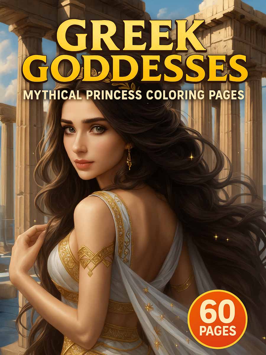 Greek Goddesses – 60 Mythical Princess Coloring Pages - Kids Coloring ...